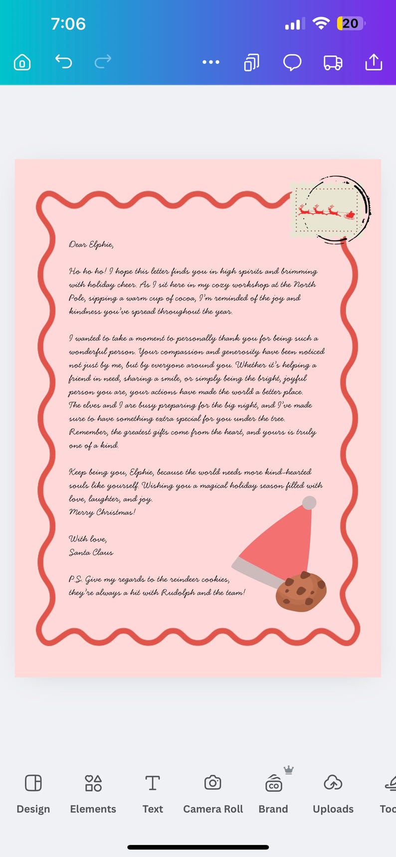 Nordic Santa Letter Editable Canva Template | Scandi Christmas ...