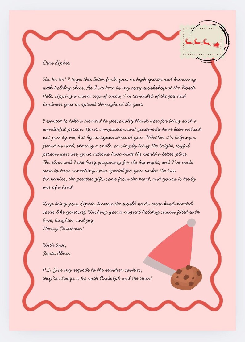 Nordic Santa Letter Editable Canva Template | Scandi Christmas ...