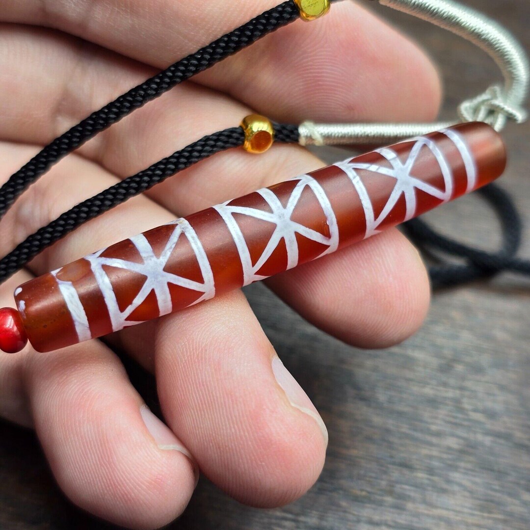 Rare Pattern Taiwanese South East Asian Etched Agate Bead - Etsy