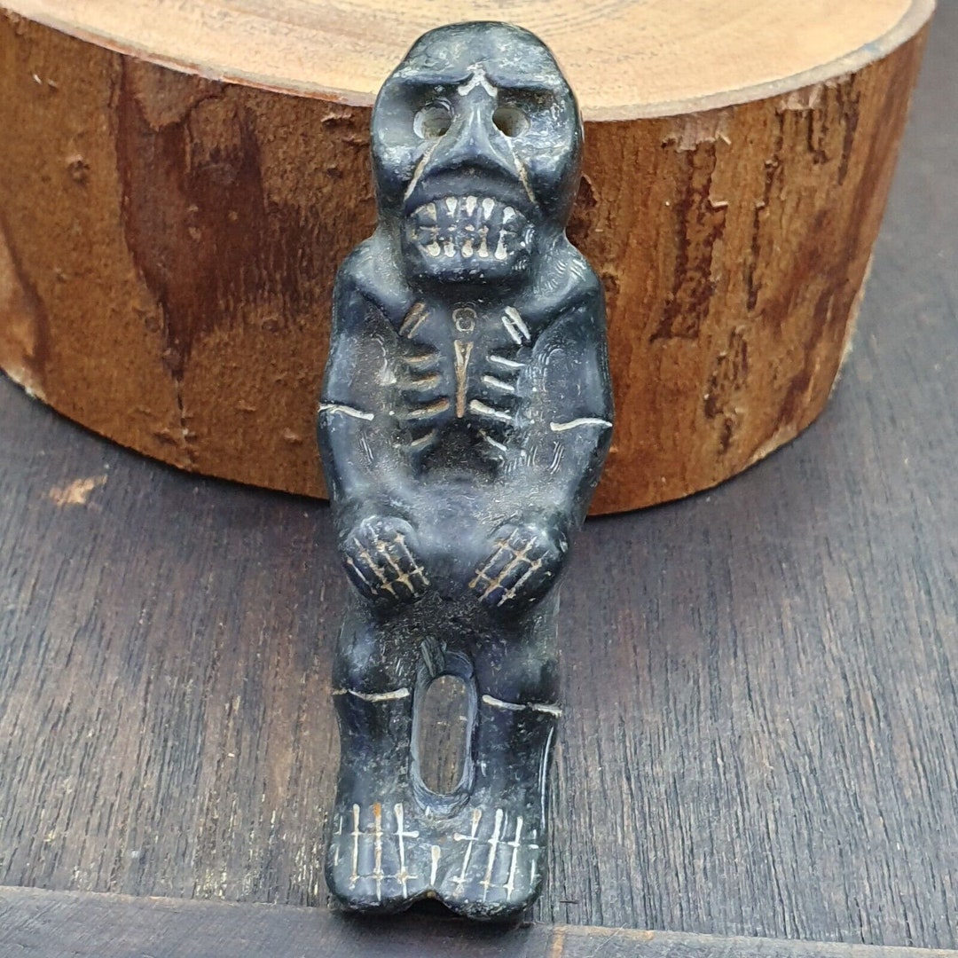 Antique Jade Mysterious Skeleton Carving Jade Stone Amulet - Etsy