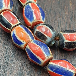 Antique Vintage Venetian Style Red Chevron Trade Beads Necklace - Etsy
