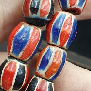 Antique Vintage Venetian Style Red Chevron Trade Beads Necklace - Etsy