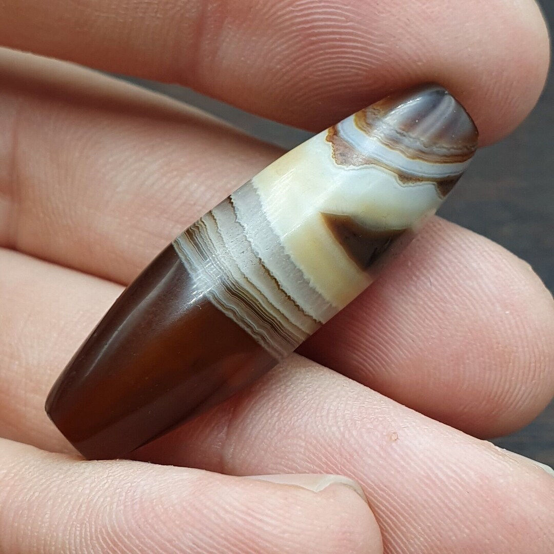Antique Yemeni Collectible Agate Bead With Nature's Signature Banded ...