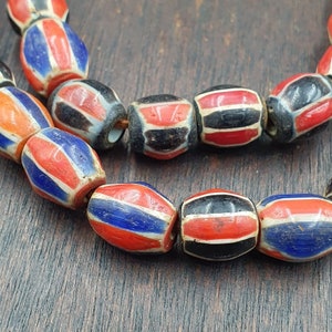 Antique Vintage Venetian Style Red Chevron Trade Beads Necklace - Etsy