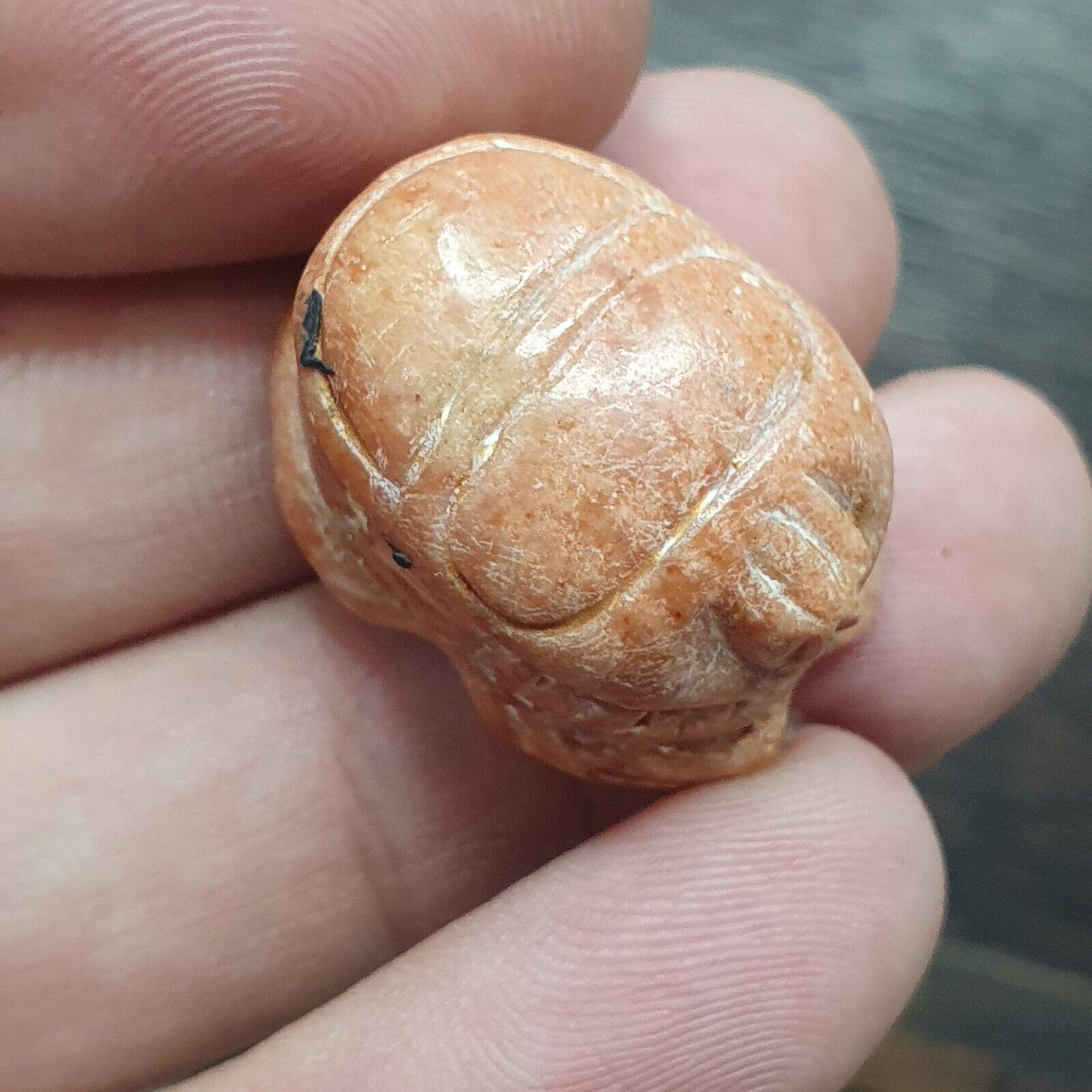 Antique Jasper Bead Mysterious Creature Intaglio Scarab Stamp Pendent ...