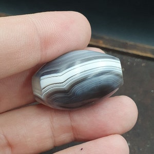 Rare Antique Natural Gray Agate Stone Bead From India #gry-3 - Etsy