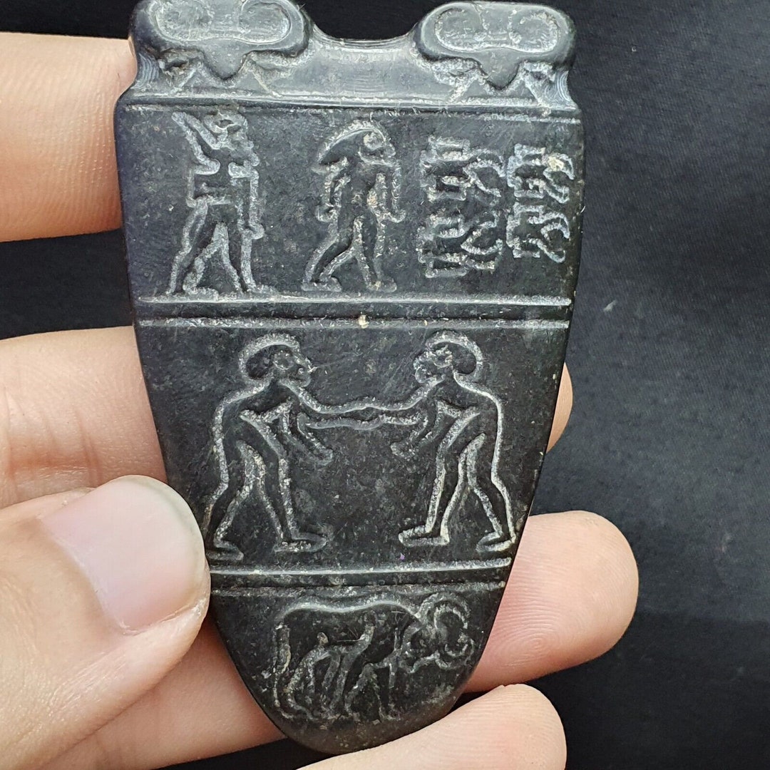 Antique Chinese Black Stone Jade Stone Hand Carved Iron Meteorite Stone ...