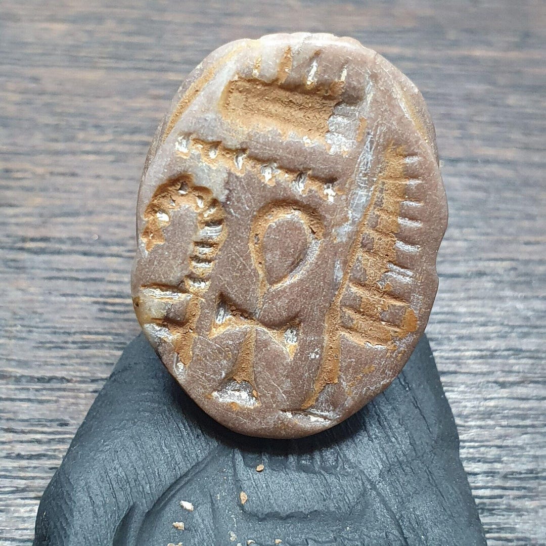 Antique Jewelry Egyptian Art Scarab Stamp Bead Amulet Engrave - Etsy