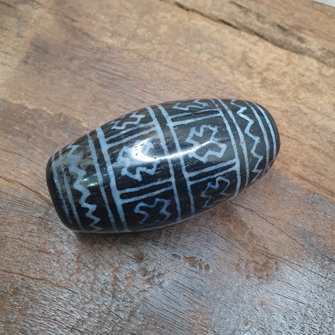 Huge Bead Indus Valley Etched Black Agate Antique Jewelry Beads Pendant ...