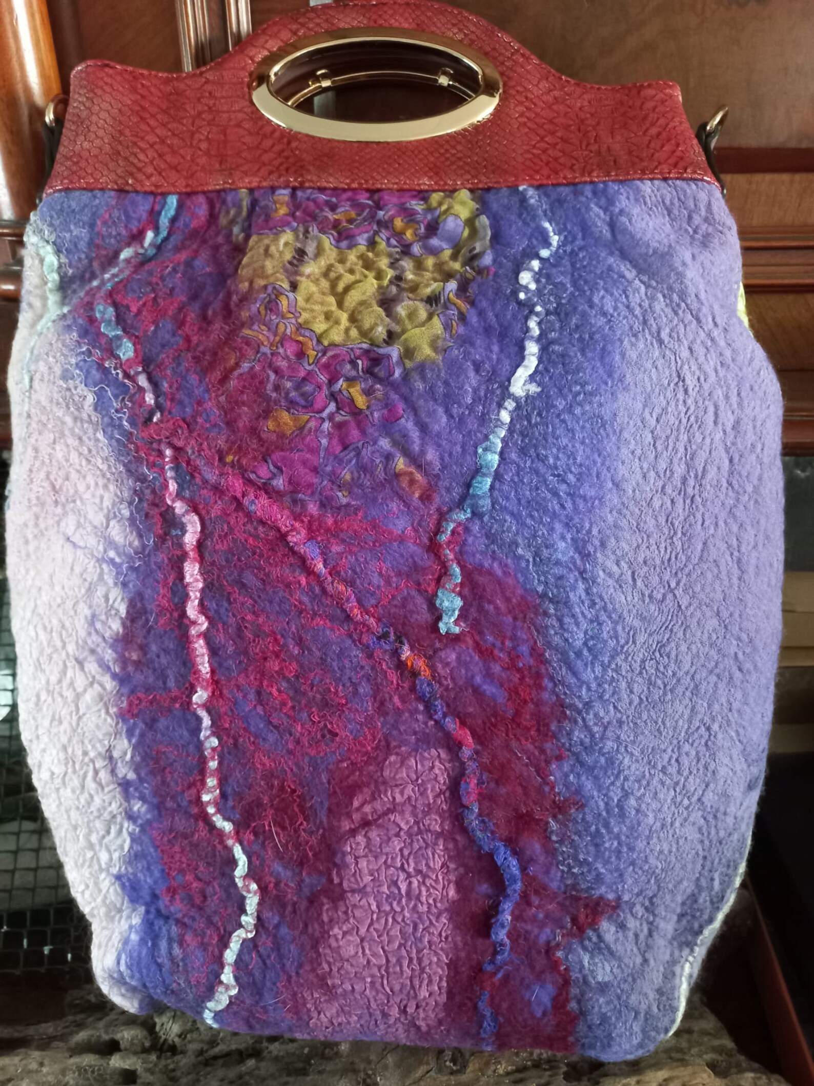 Handmade Felt Bag, Crossbody Felt Bag, Art Felt, Shoulder Bag ...