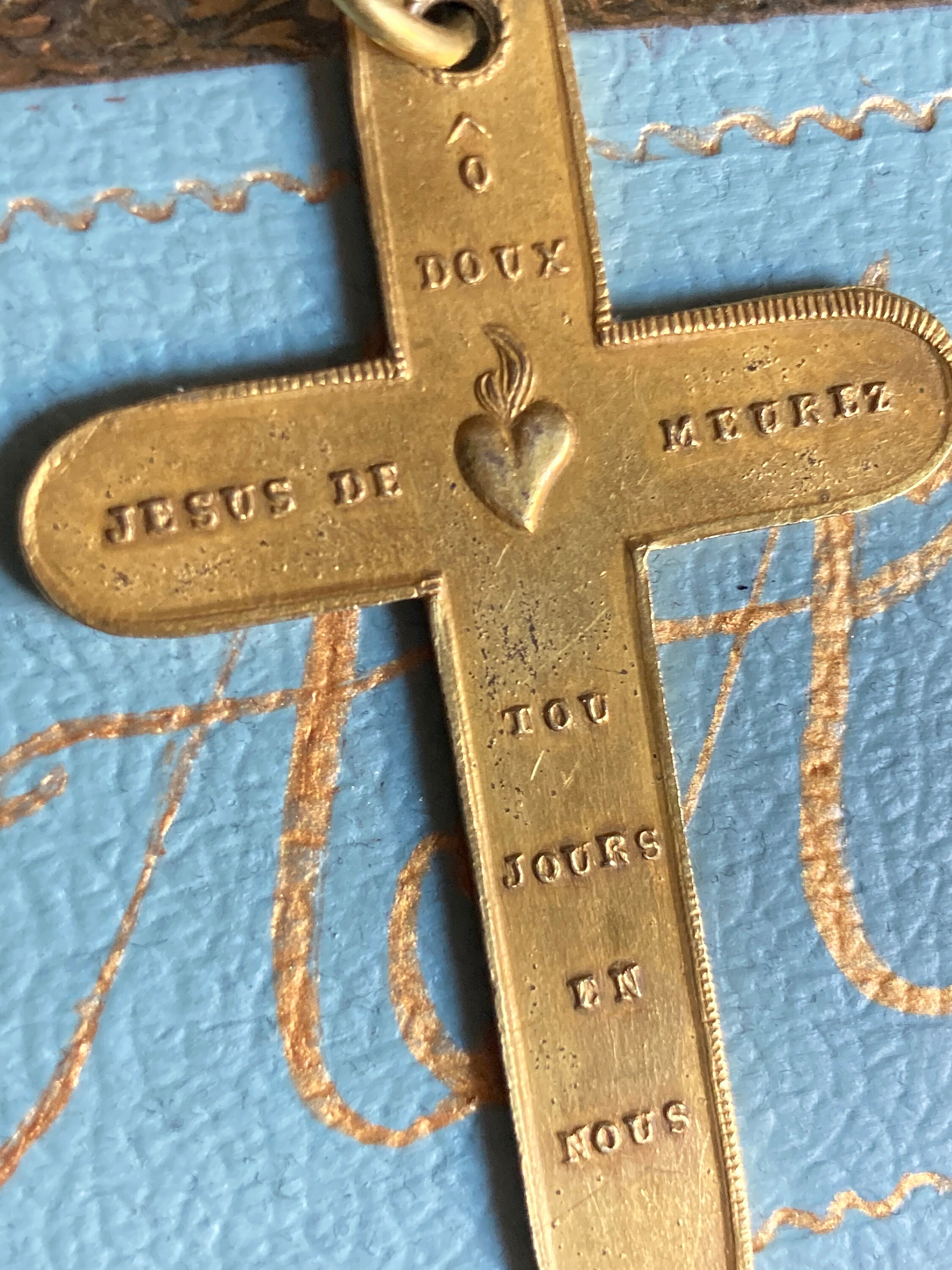 Large Pectoral French Cross With Prayer Pinchbeck Ormulu Pomponne ...