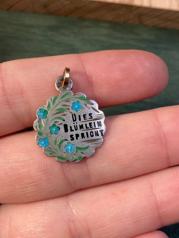 Antique enamel Memento Souvenir pendant forget me not… - Gem