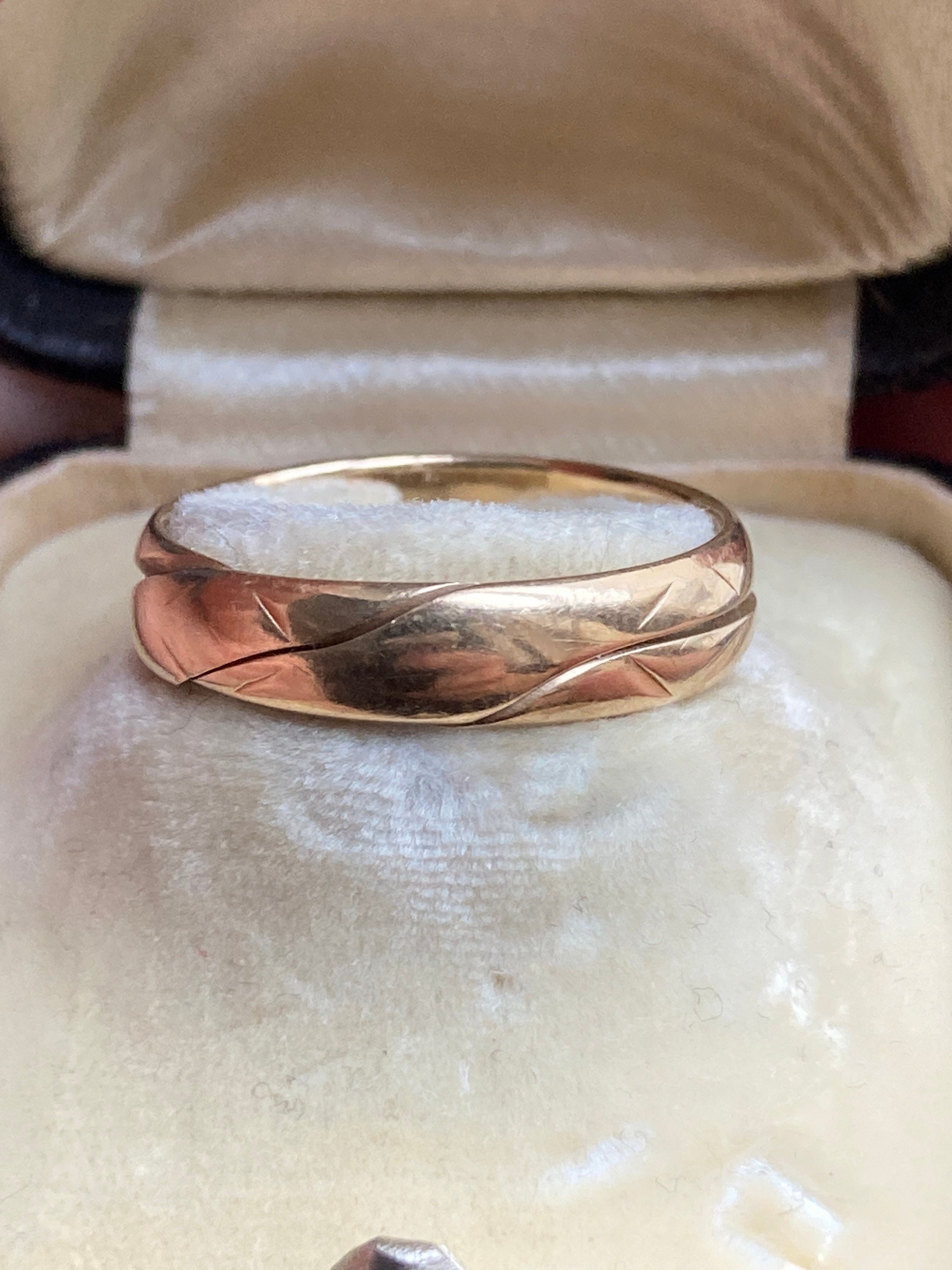 Antique French gimmel Secret Wedding Band Double Band 18k - Etsy