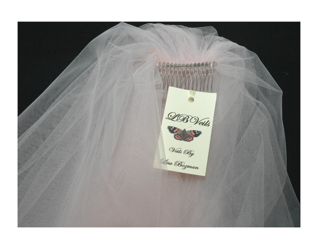 Pink Wedding Veil, Light Pink, 2 Tier, Wedding Veil, Bridal, Waist ...