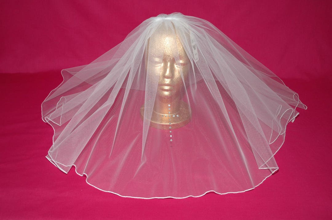 Communion Veil, Holy Communion, Plain Veil, Crystal Cross, 2 Tier ...