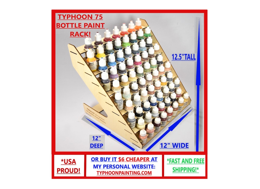 Typhoon 75 Bottle Paint Rack: Miniature Hobby Storage Organizer - Etsy