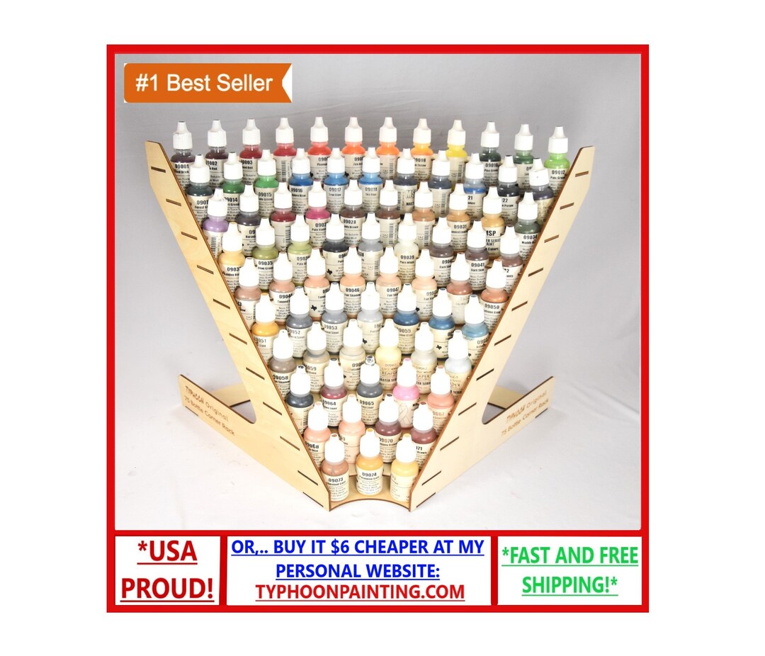 Typhoon 75 Bottles Hobby Paint Rack , Inner Corner, USA Typhoon Hobby ...