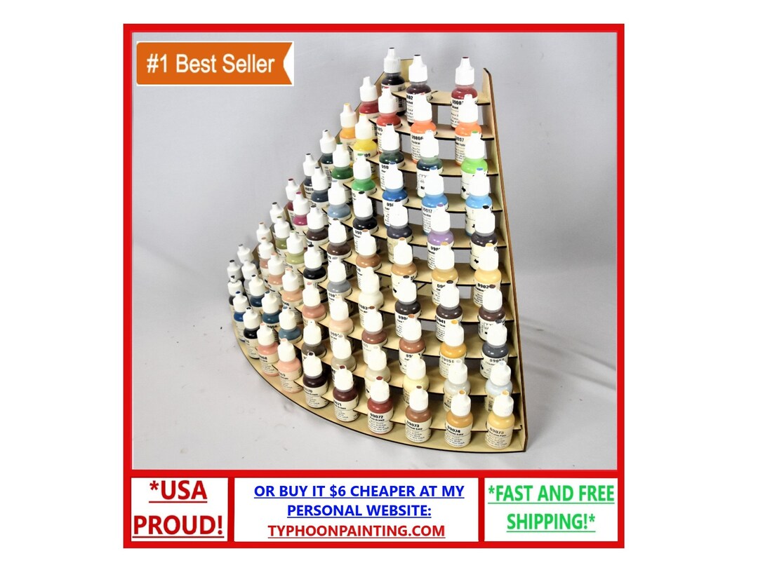 Typhoon 75 Bottles Hobby Paint Rack, Outer Corner USA Typhoon Hobby ...