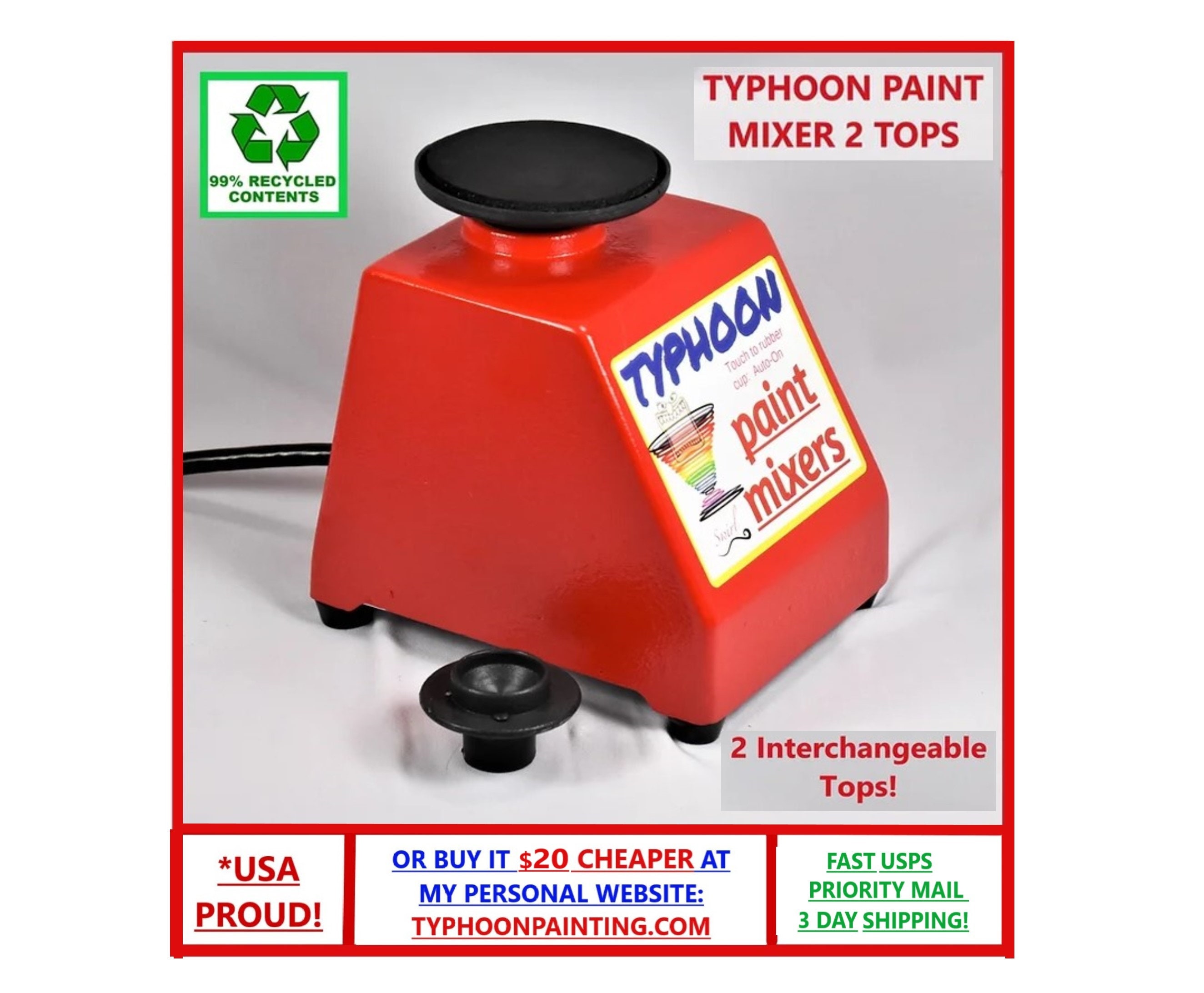 Typhoon Paint Mixer: Hobby Paint Shaker With 2 Tops - Etsy