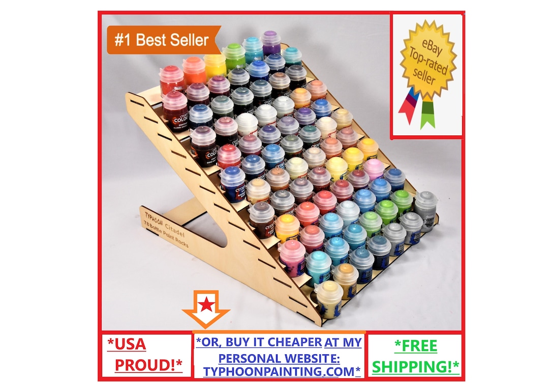 Typhoon 78 Bottle Citadel Paint Rack Size 11.5 Wide Hobby Storage ...