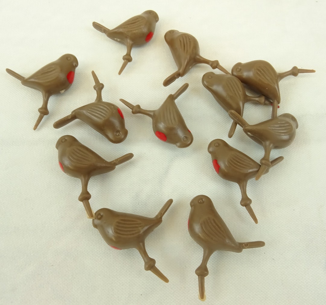 12 X Robin Christmas Cake Topper Decorations, Light Brown - Etsy