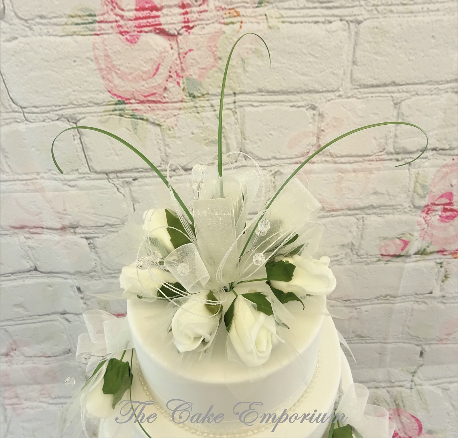 Wedding Cake Topper Ivory Rose Posy & 2 Single Roses Double | Etsy