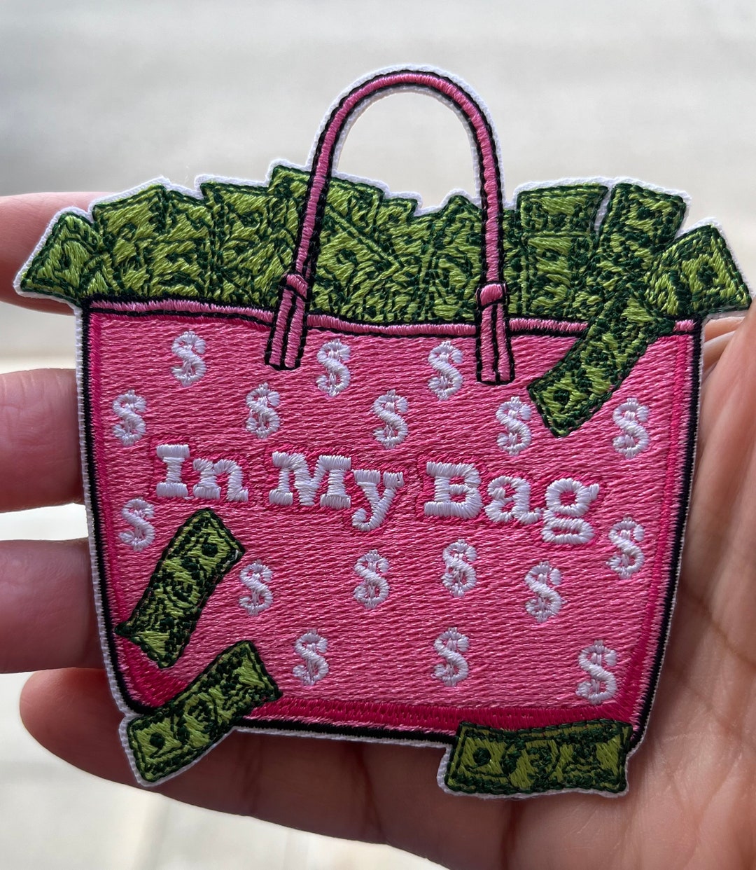 In My Bag Money Bag Patch 3 1/2 in Size Irons On - Etsy