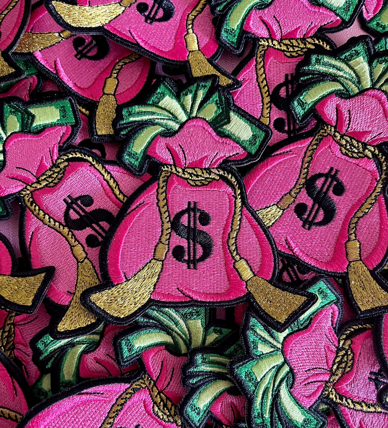 I Get Money Patch 3 1/2 Inch Iron on Patch Pink Money Bag - Etsy