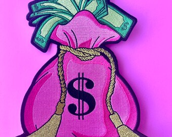 I Get Money Light Pink Patch 4 Inches in Size, Money Bag Patch, New ...