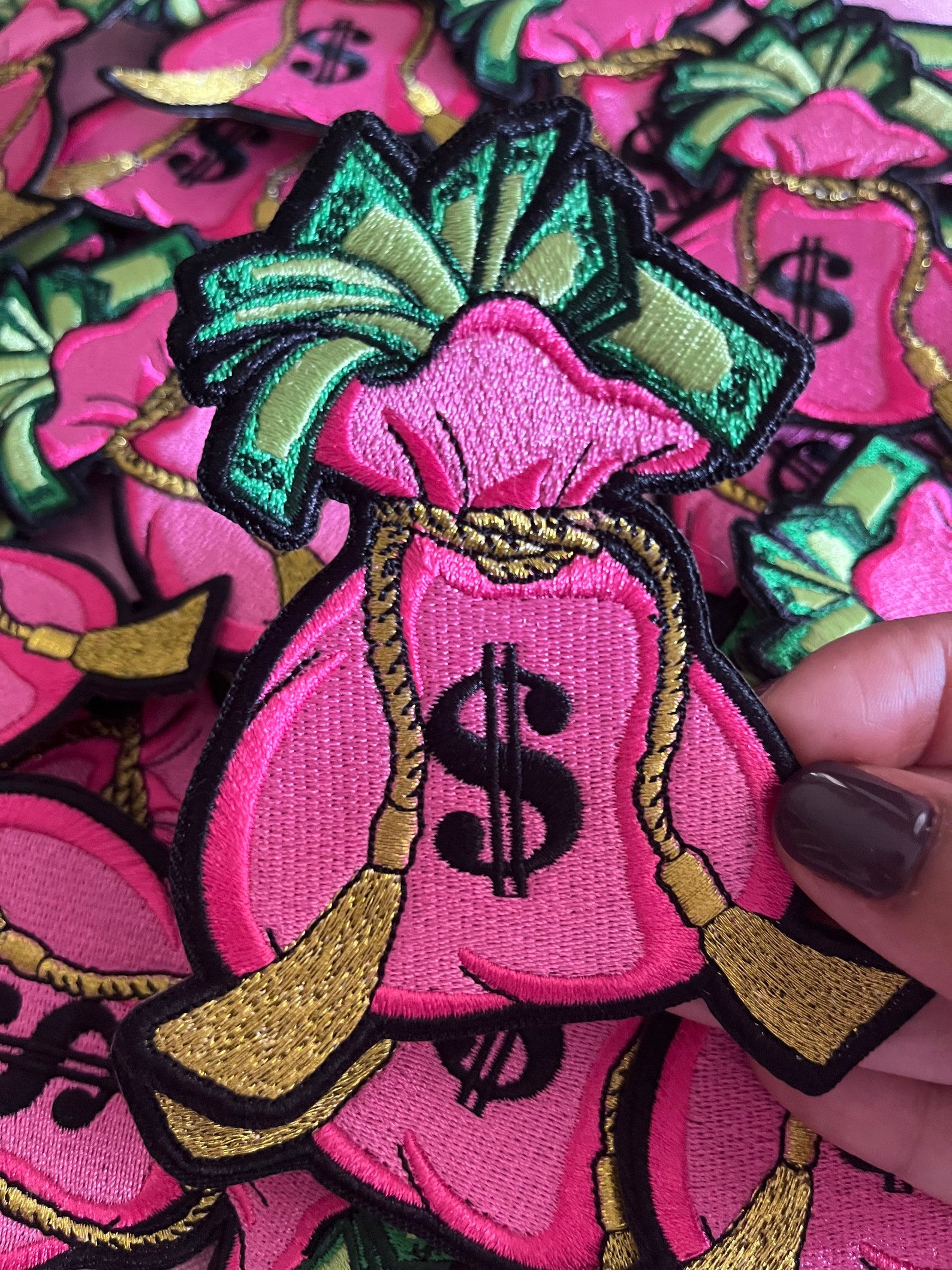 I Get Money Patch 3 1/2 Inch Iron on Patch Pink Money Bag - Etsy