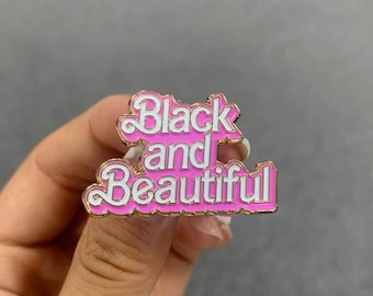 Black & Beautiful Enamel Pin Badge Gold Plated Black Girl Magic Black ...