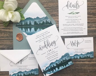 Lake Wedding Invitations | Etsy