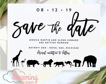 Zoo Save the Date | Etsy