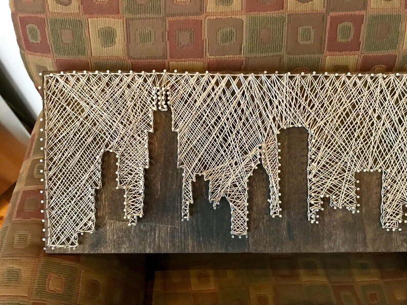 Handcrafted String Art Chicago Skyline Art Piece | Etsy