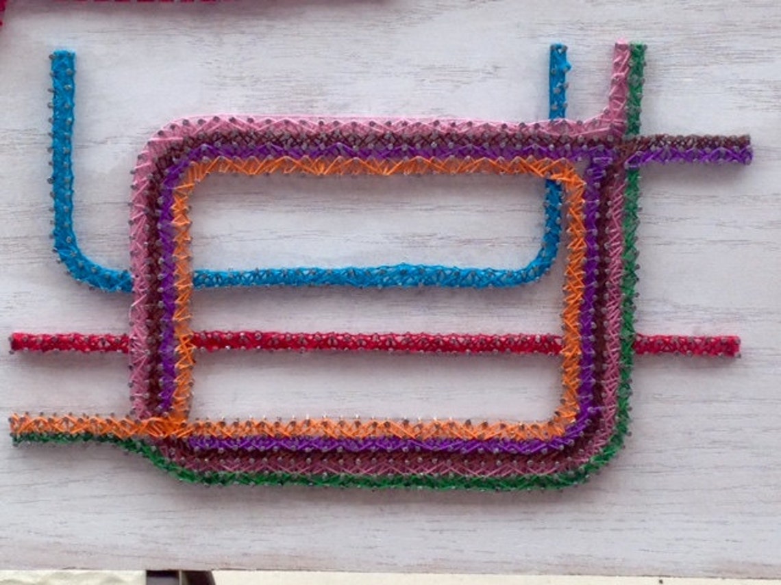 Custom Handmade String Art Chicago CTA Train Map Wooden Art - Etsy