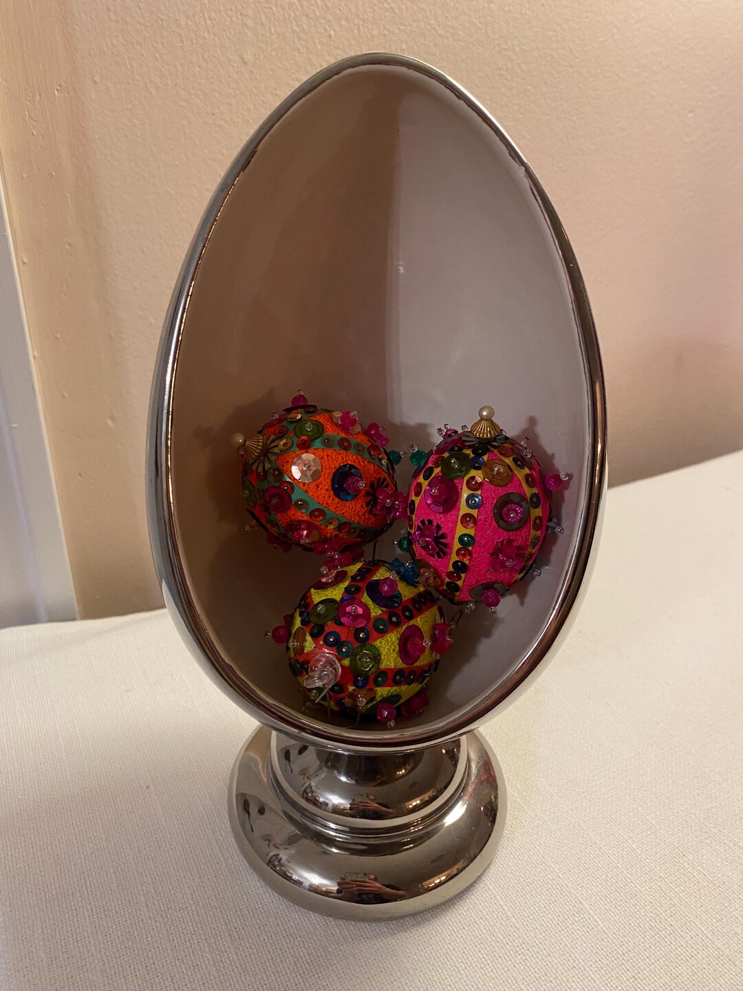 Haeger USA Silver MCM Egg - Etsy