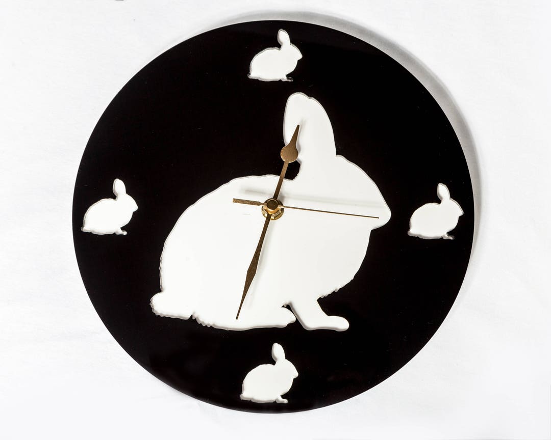 Rabbit Cut Out Acrylic Clock - Etsy