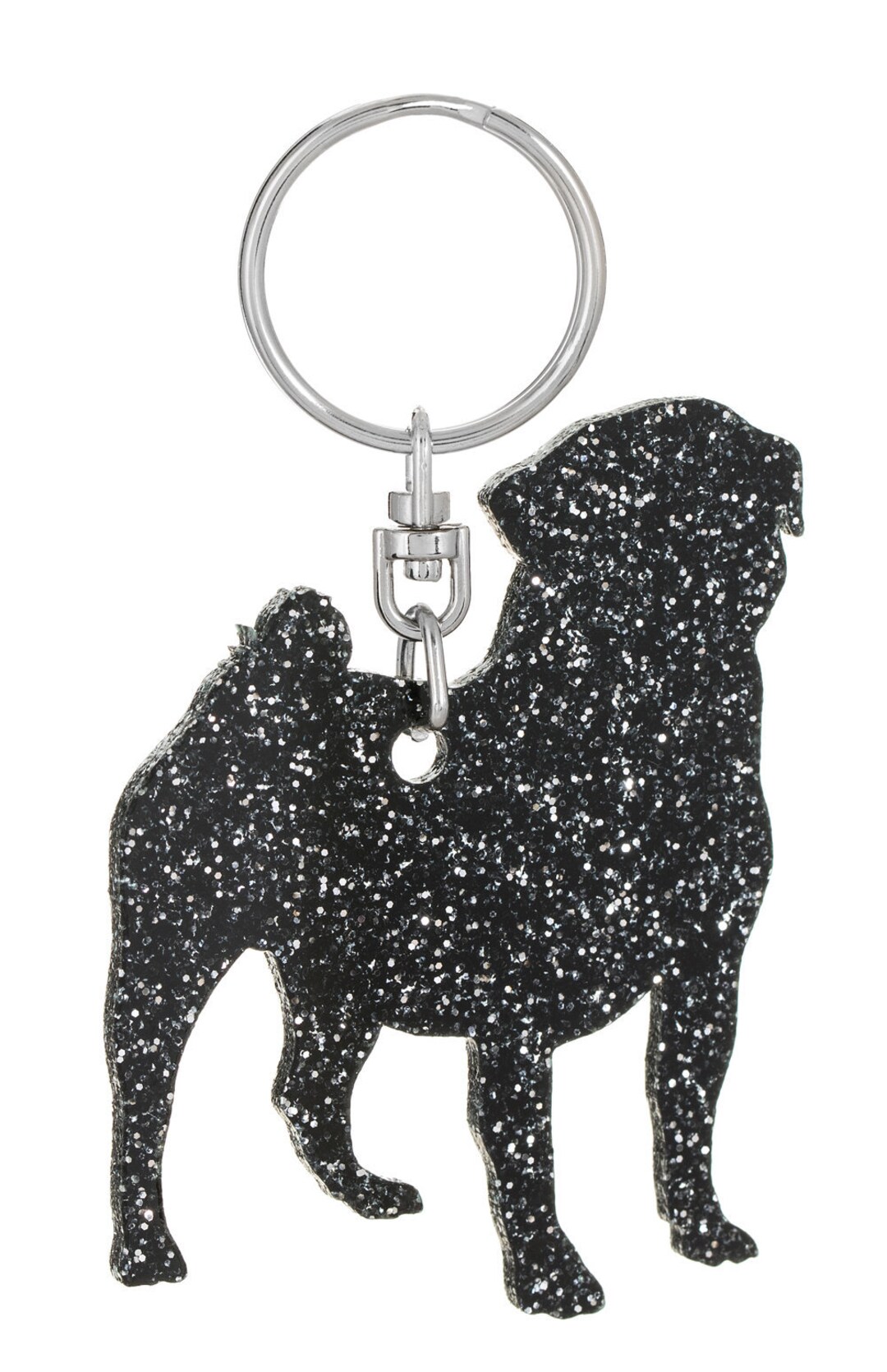 Glitter Acrylic Pug Style 3 Keyring/bag Charm - 11 Colour Choices - Etsy