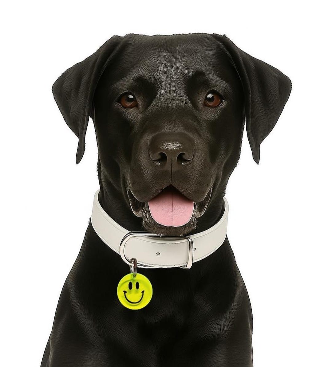 Fluorescent Yellow Smiley Face Dog/cat Collar Charm - Etsy