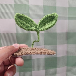 Crochet Hair Clip| Sprout | Bean Bud Hair Clip | Handmade | Cute Hair ...