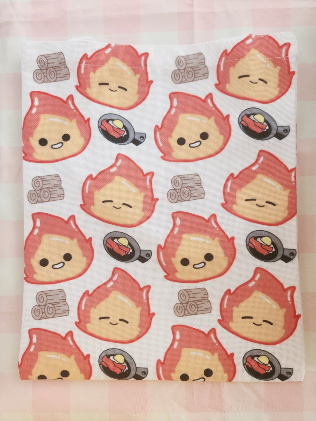 Fire Heart Demon Calcifer Bacon and Egg Kawaii Anime Tote Bags - Etsy