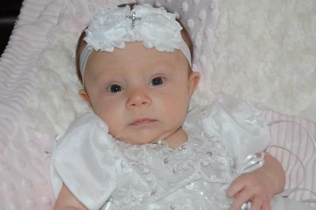 White Baptism Headband Christening Headband Baptismal Hair - Etsy