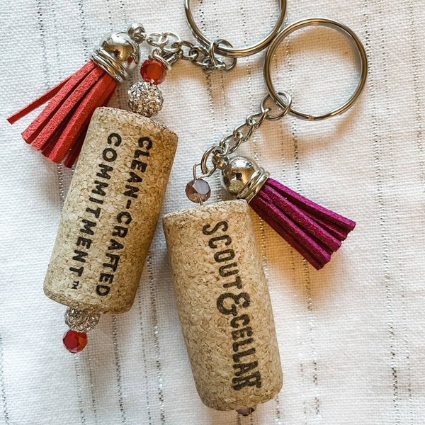 Wine Cork Keychain - Etsy