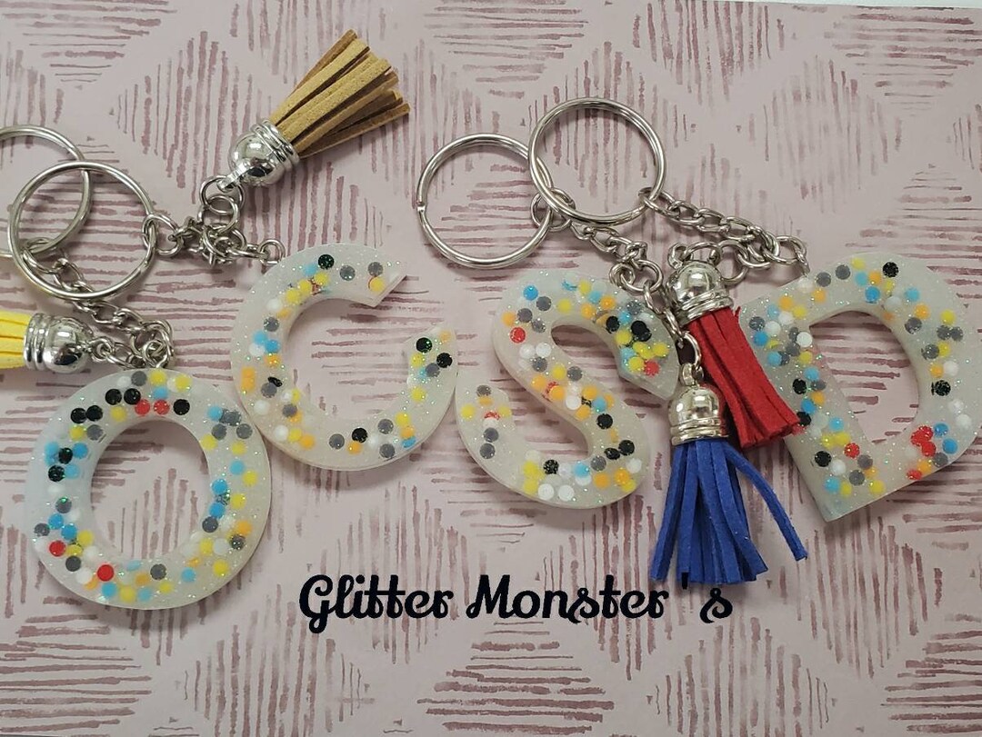 Initial Key Chain, Custom Key Chain, Letter Key Chain, Number Key Chain ...