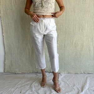 90s Italian Raw Silk Capris With Lace Trim - Etsy