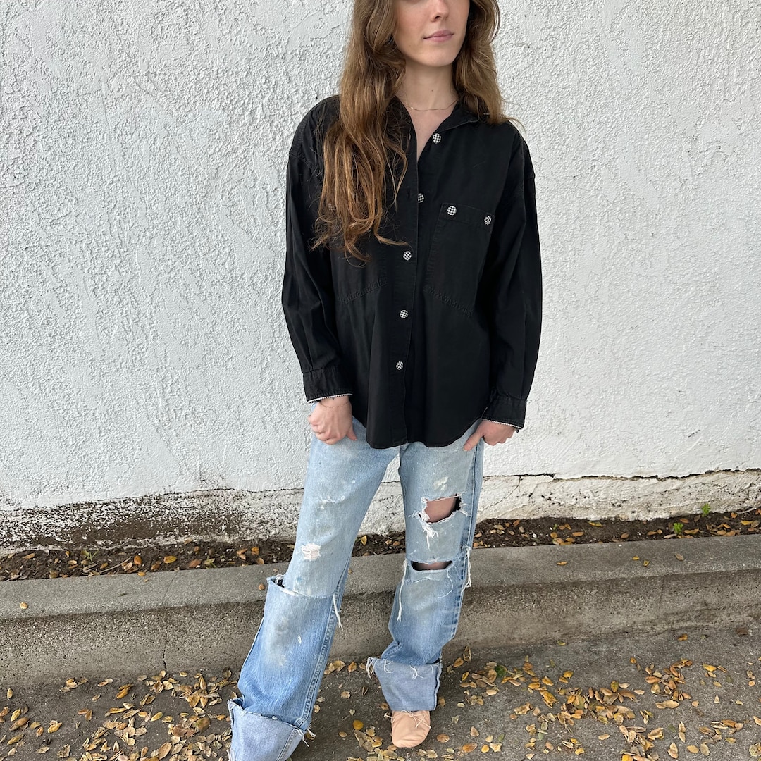 80er Jahre A-HA Brand Indische Baumwolle Oversized Gingham Covered ...