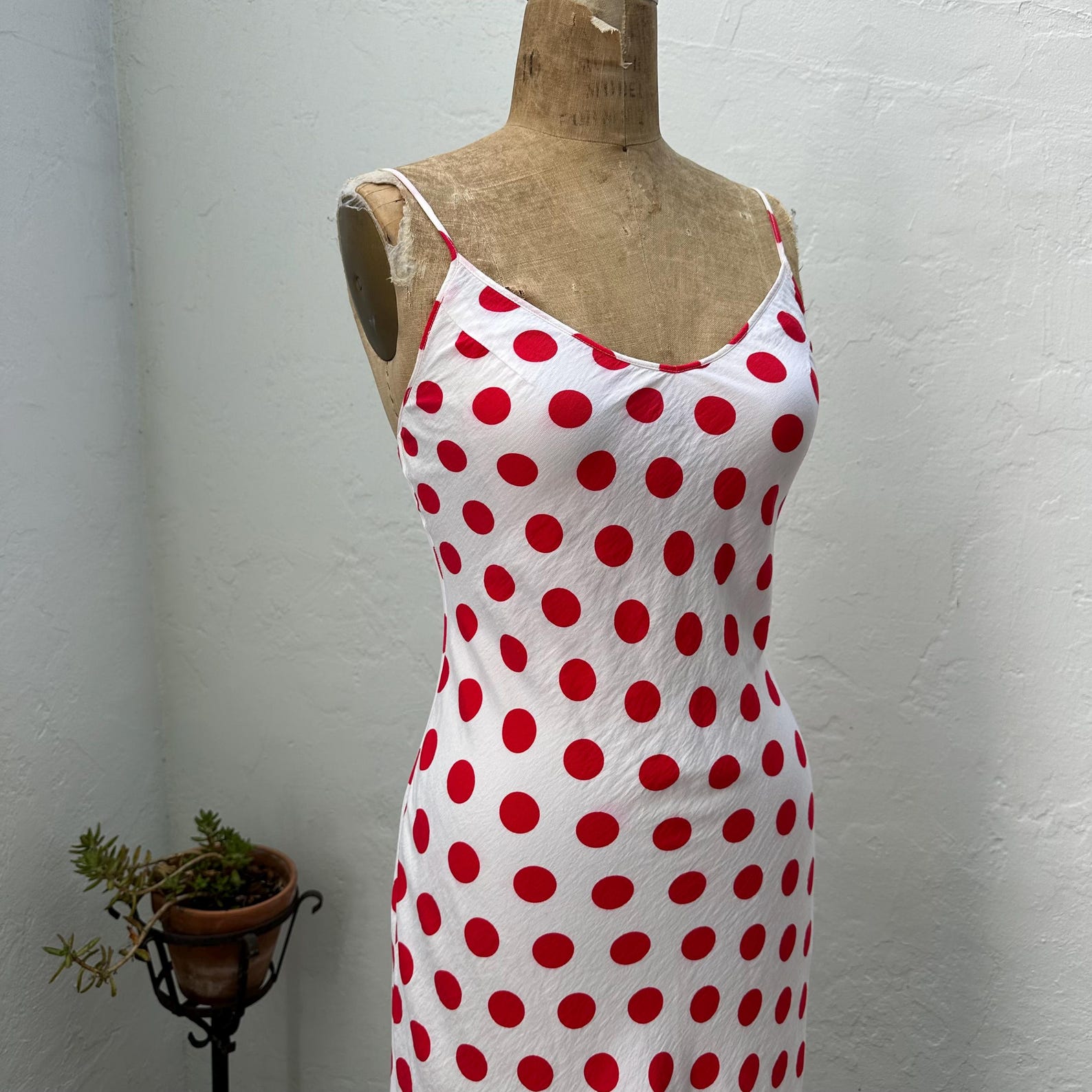1980s Red Polka Dot Bias Cut Sundress - Etsy