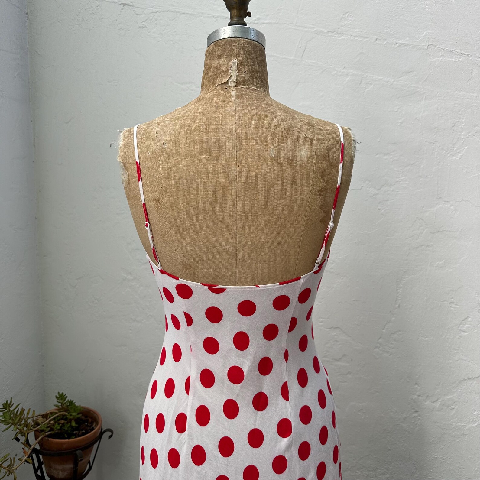 1980s Red Polka Dot Bias Cut Sundress - Etsy