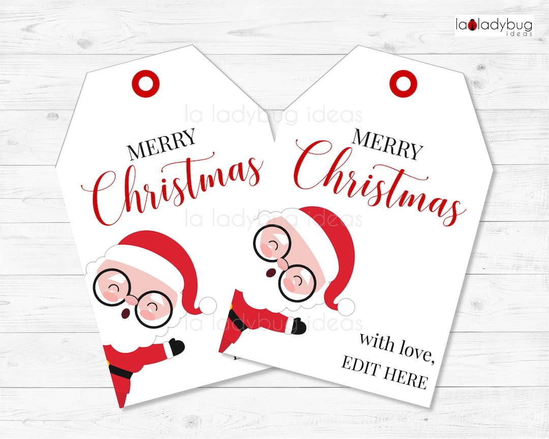 Editable Santa Christmas Gift Tags, Printable (PDF/JPEG) - Etsy