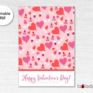 Valentines Cookie Card. Happy Valentines Day Mini Card for Cookies ...